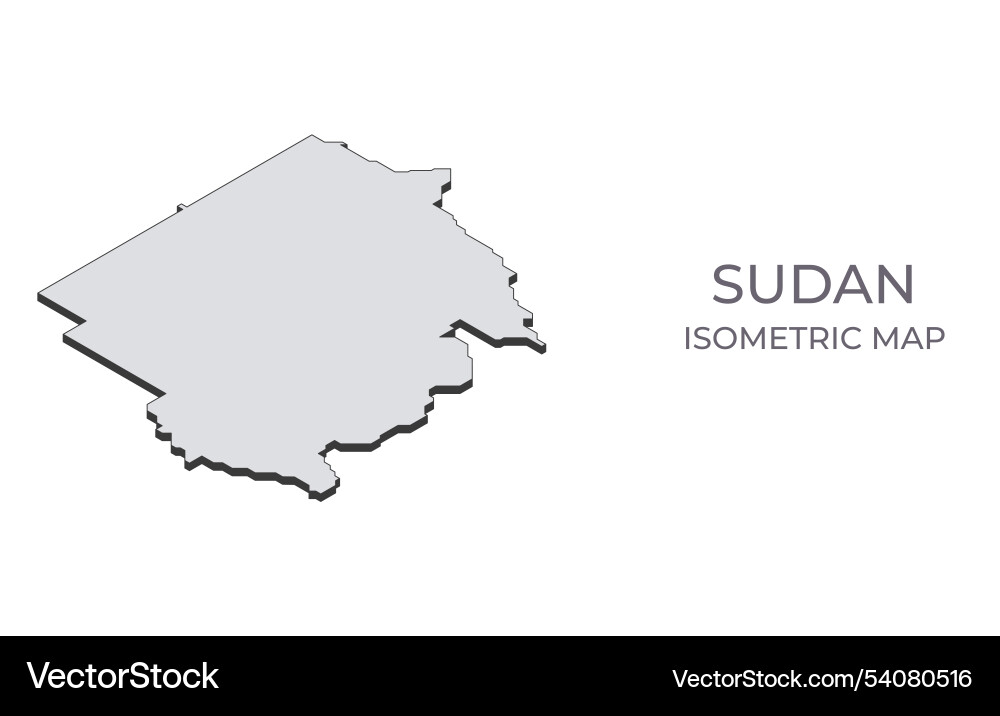 Map of the sudan in simple isometric form Vector Image