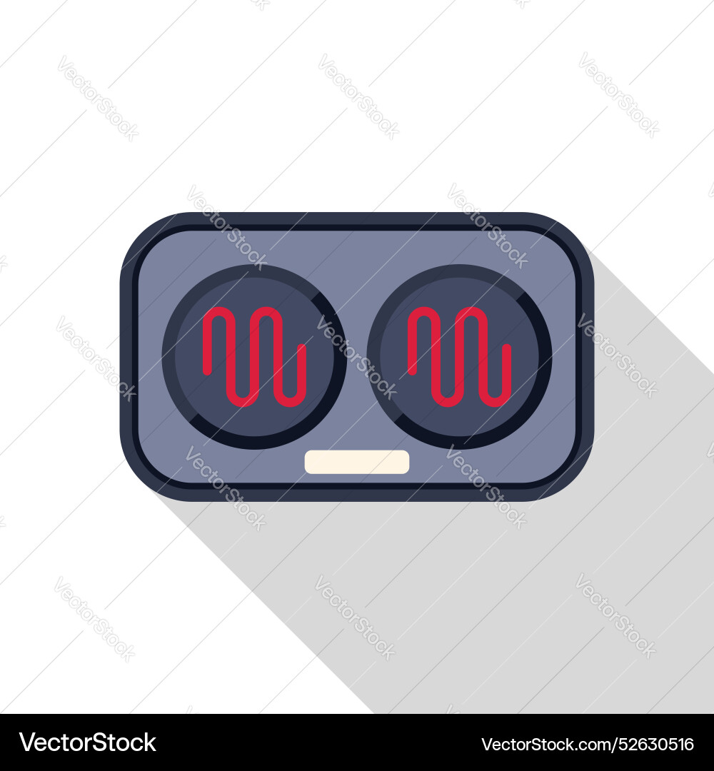 Modern electric double burner showing heating Vector Image