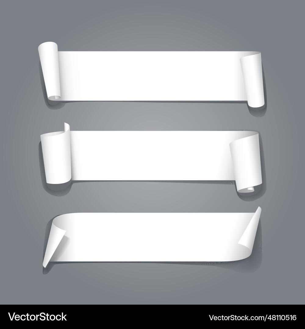 Realistic white ribbons for your design project Vector Image