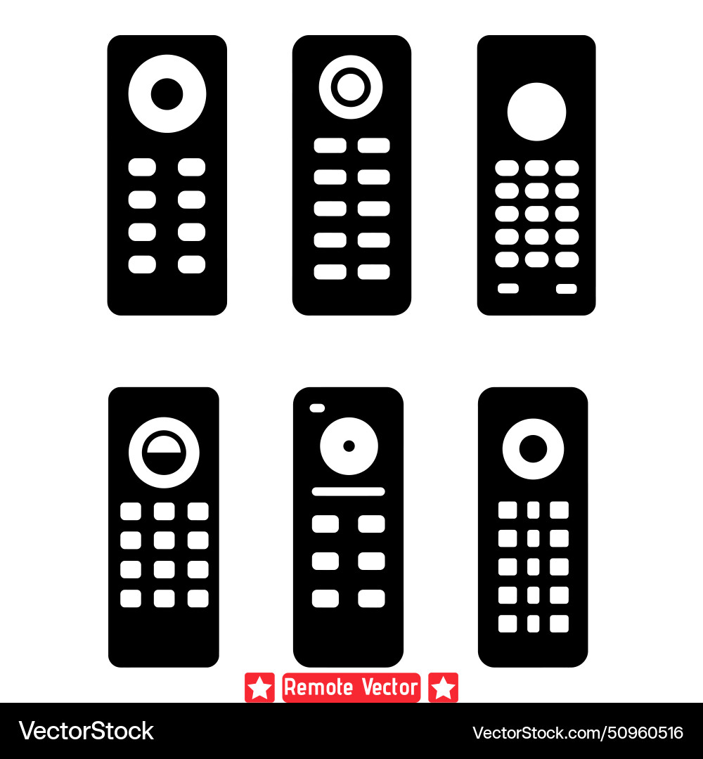 Remote work environment silhouette set Royalty Free Vector