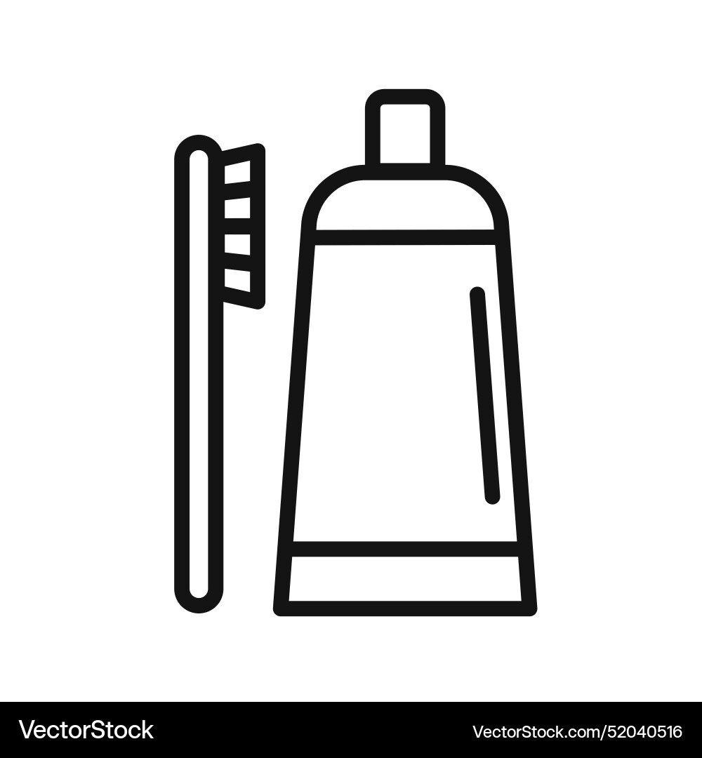 Tooth brush icon black and white sign Royalty Free Vector
