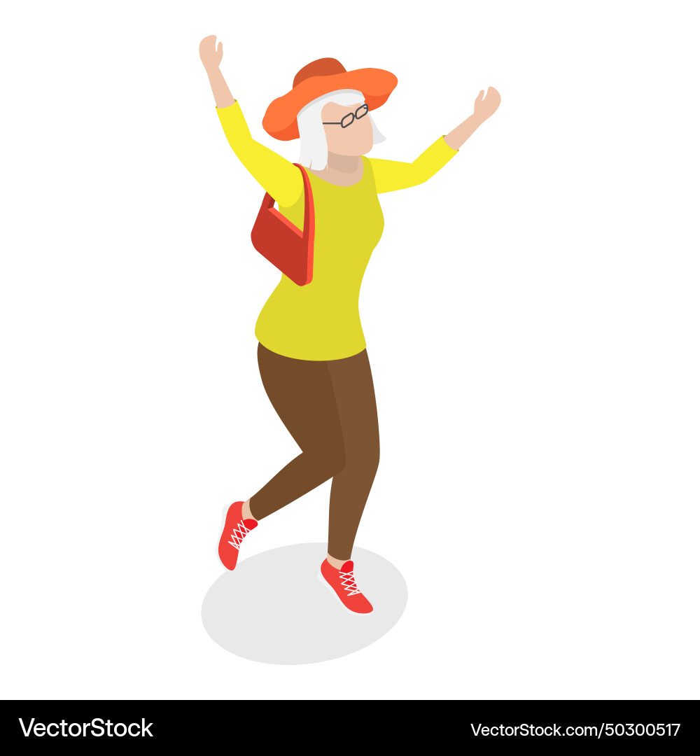 3d isometric flat of happy Royalty Free Vector Image