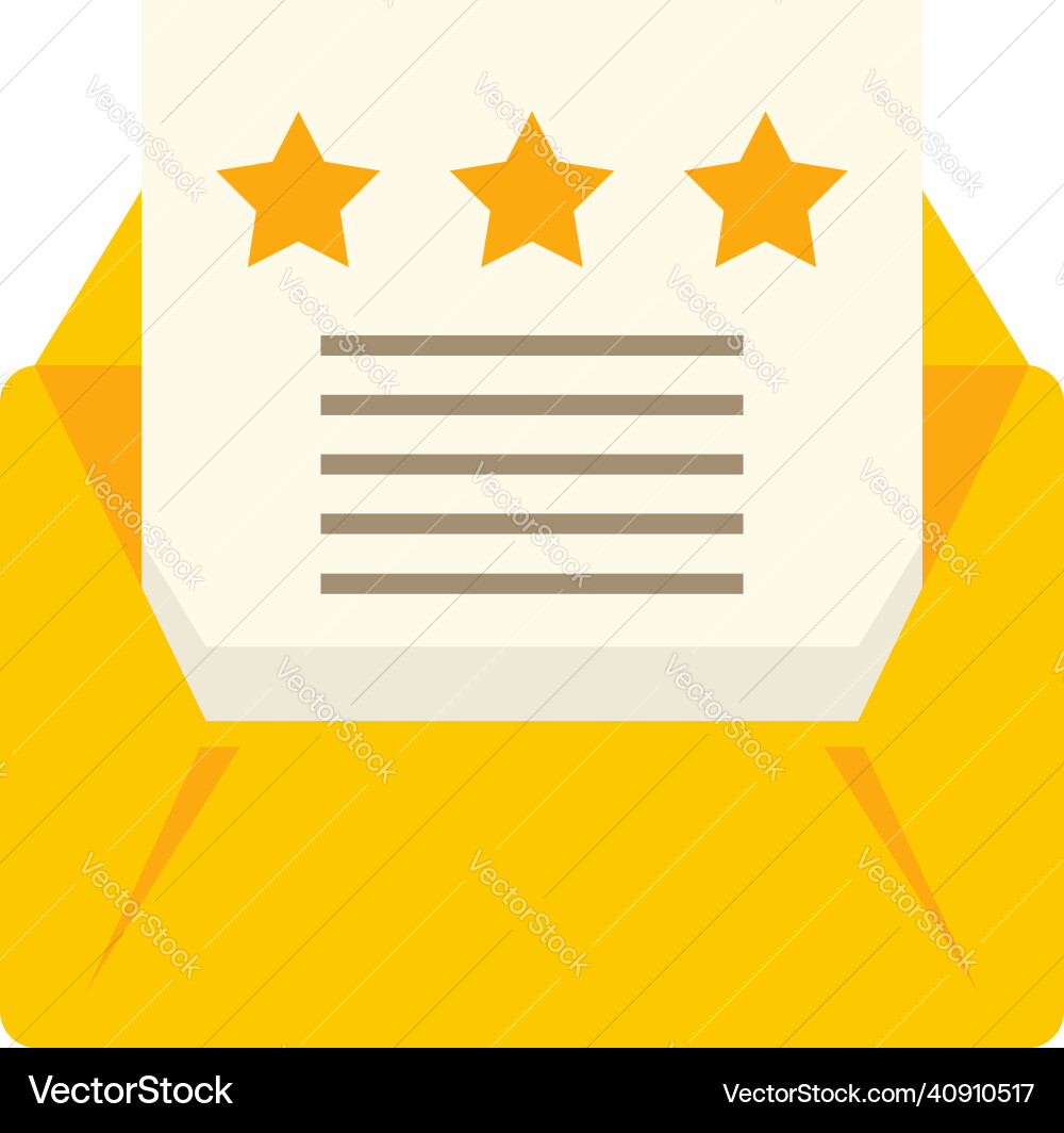 Attestation mail icon flat isolated Royalty Free Vector