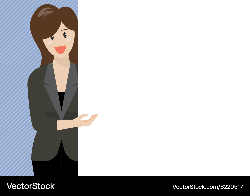Attractive business woman pointing Royalty Free Vector Image
