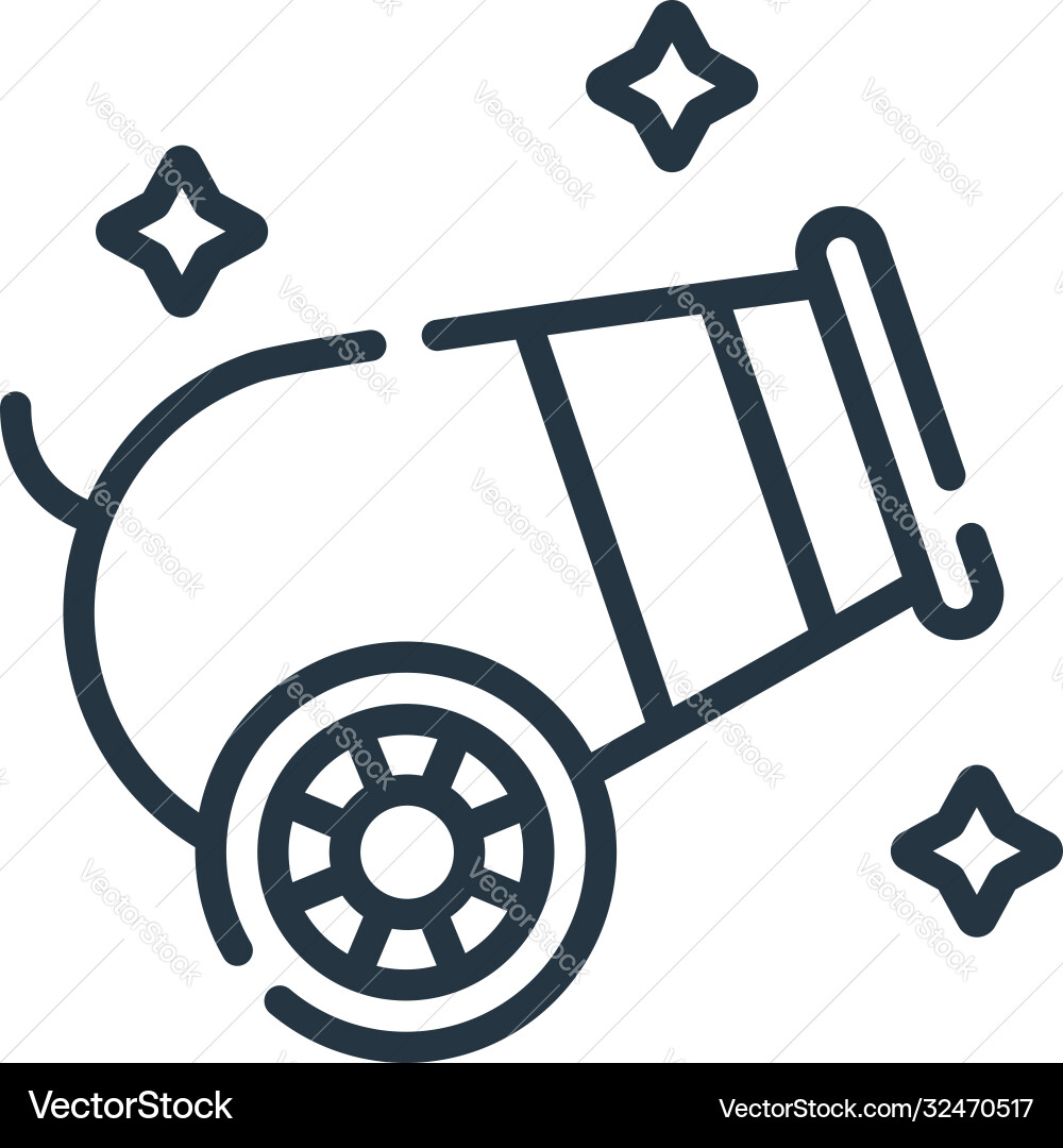 Cannon icon isolated on white background outline Vector Image