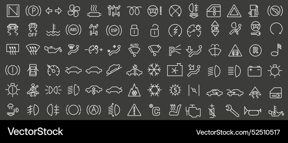 Car dashboard icons control panel interface Vector Image
