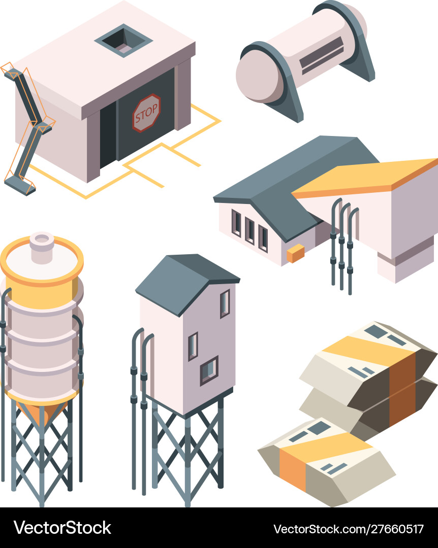 Cement production heavy industry concrete Vector Image