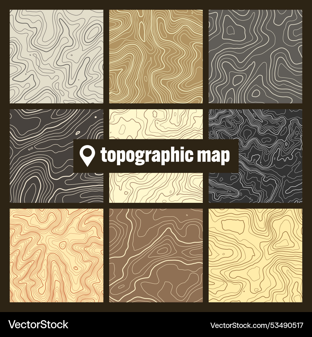 Colorful topographic map with contour lines Vector Image