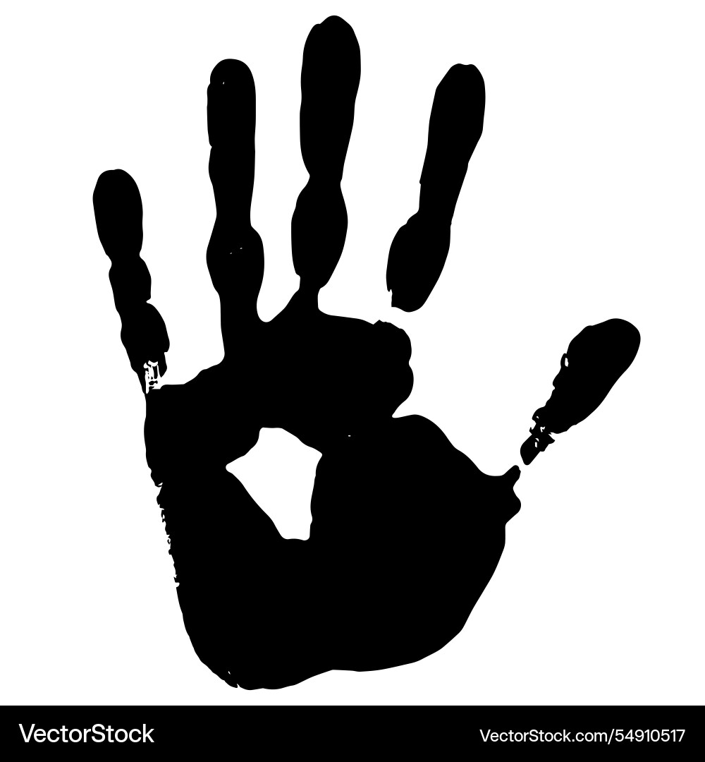 Conceptual cute paint human hand or handprint Vector Image
