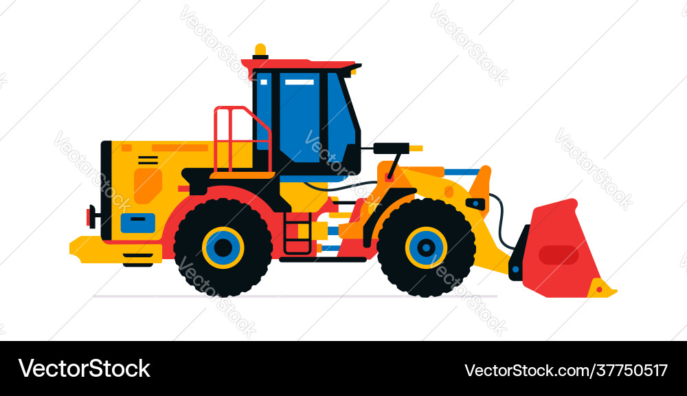 Construction machinery front-end loader tractor Vector Image