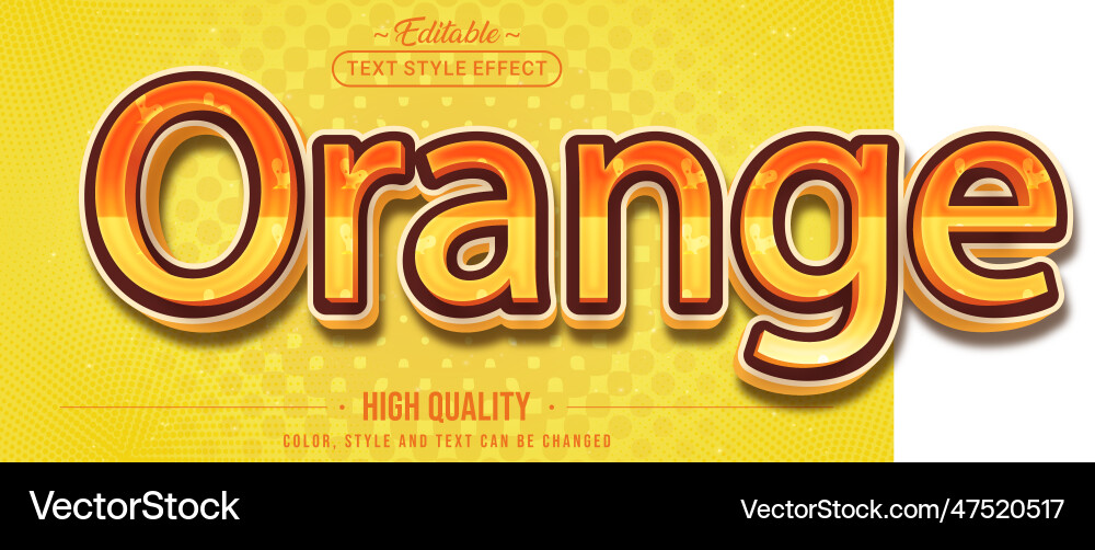 Editable text style effect - orange Royalty Free Vector