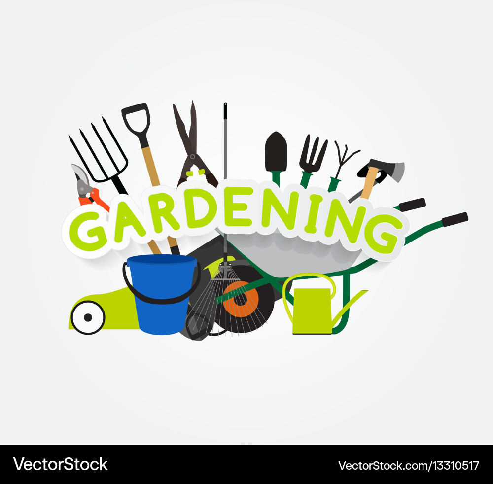 Gardening flat background Royalty Free Vector Image