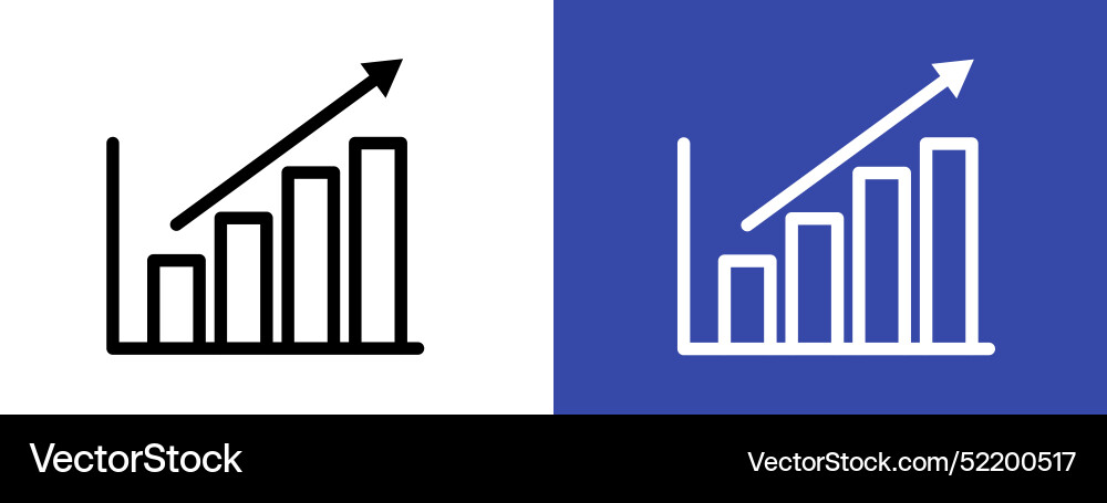 Graph chart icon logo sign set outline Royalty Free Vector