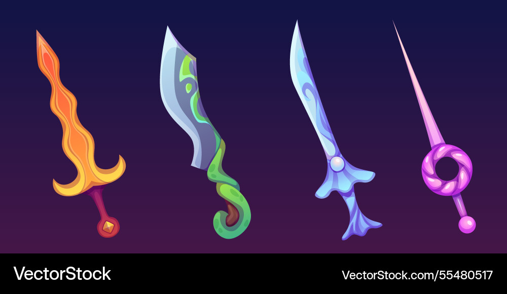 Magical sword collection Royalty Free Vector Image