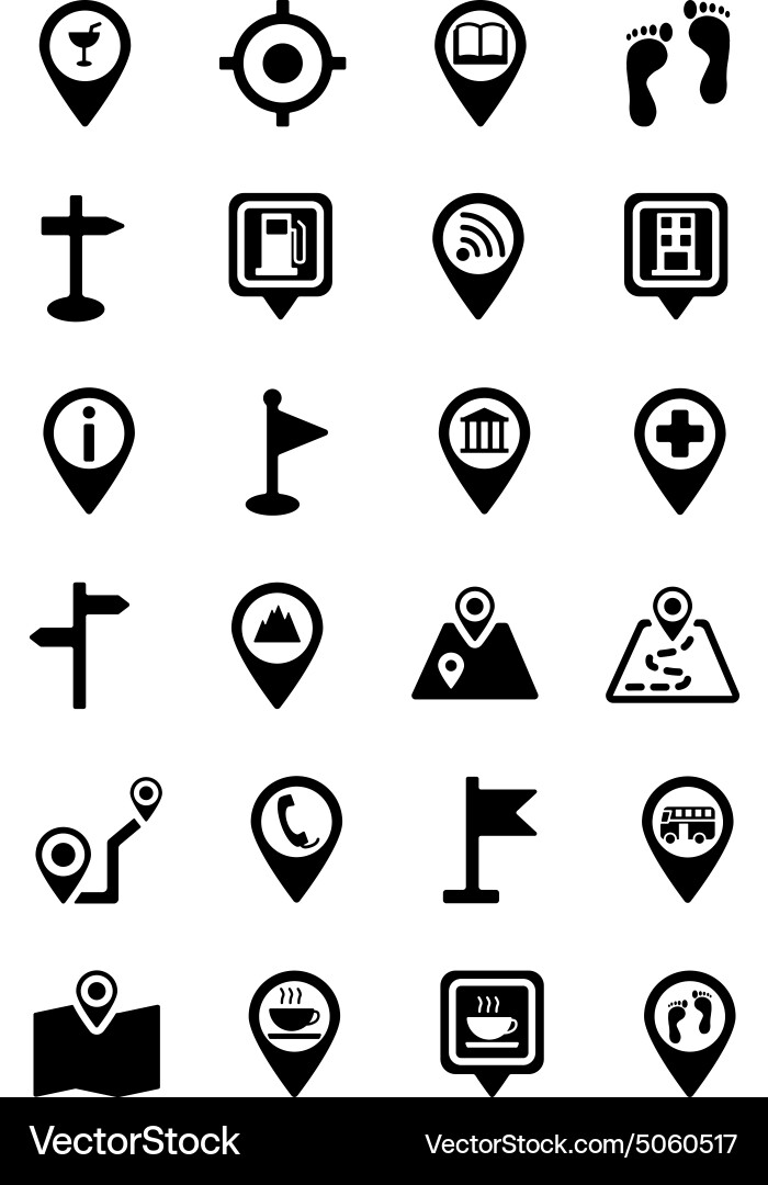 Maps and navigation icons 2 Royalty Free Vector Image