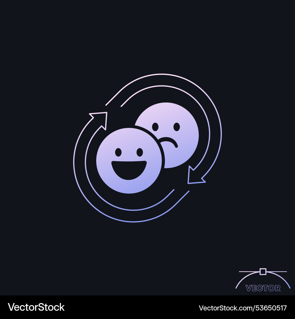 Mood swings icon with a gradient Royalty Free Vector Image