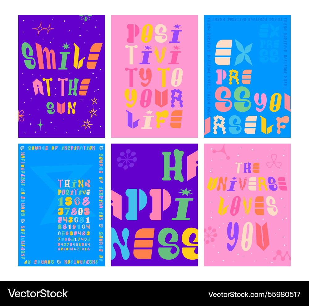 Pattern abstract font poster design funky quote Vector Image