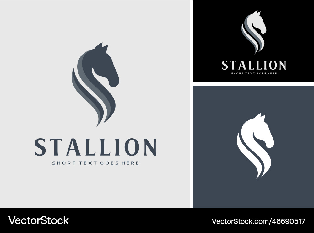 Stallion Horse Logo - Equestrian Style Royalty Free Vector