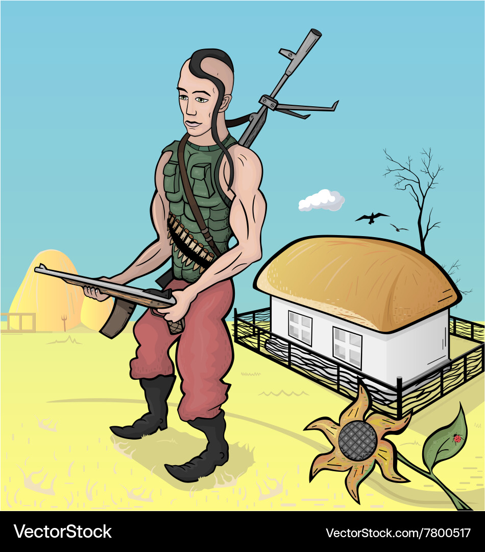 Ukrainian soldier Royalty Free Vector Image - VectorStock