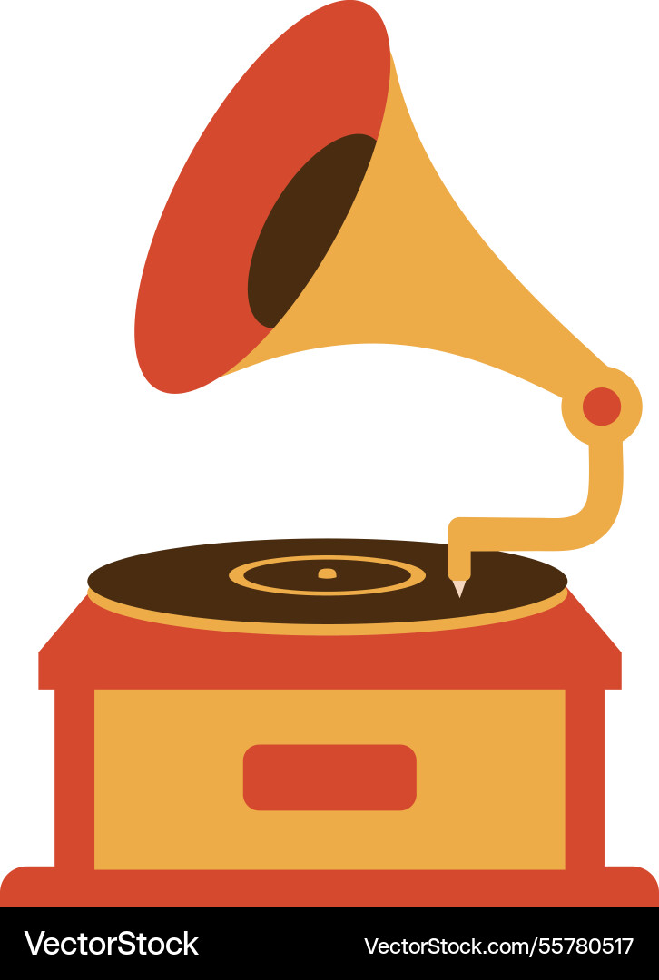 Vintage object phonograph music player Royalty Free Vector