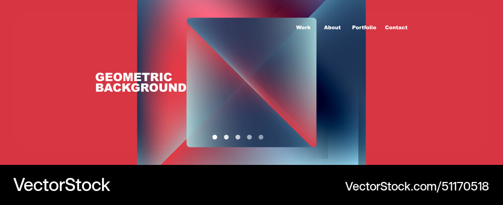 A red and blue geometric pattern with rectangle Vector Image