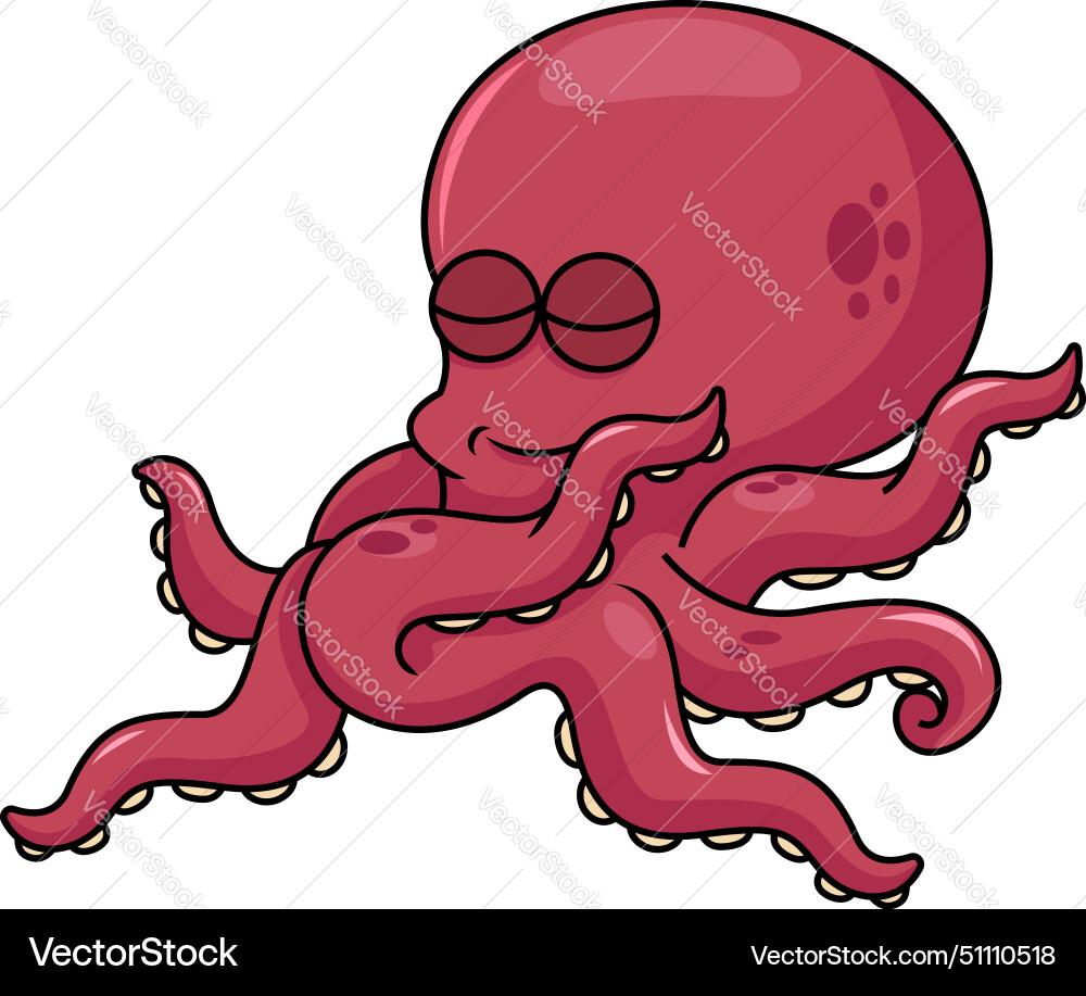 Dabbing octopus character cartoon clip art Vector Image