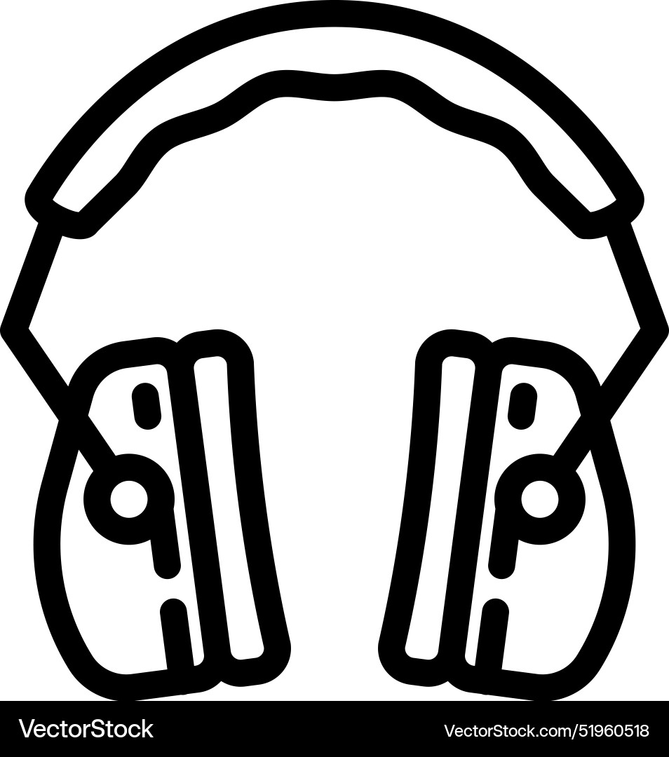 Ear protectors ppe protective equipment line icon Vector Image