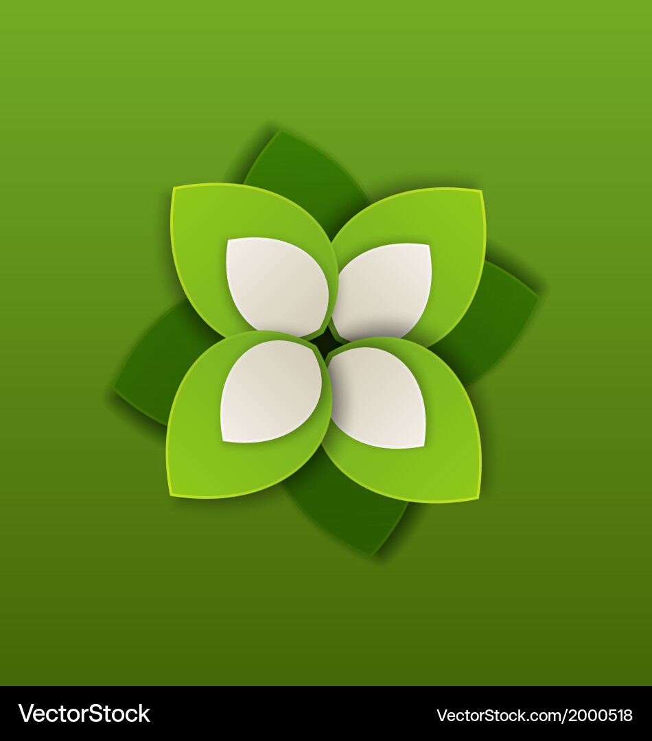 Green Paper Leaf Eco Label Royalty Free Vector Image