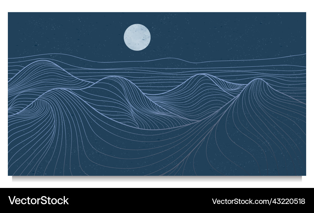 Mountain Desert Line Art Royalty Free Vector Image