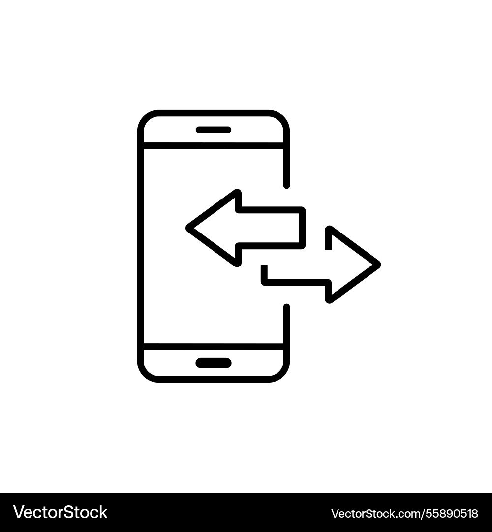 Phone call sync icon and transfer line Royalty Free Vector