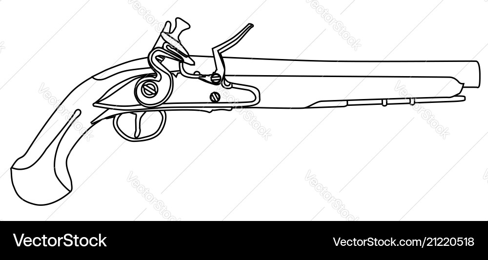 Pirates pistol Royalty Free Vector Image - VectorStock