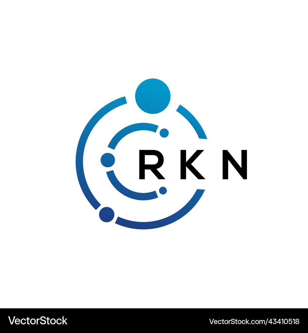 Rkn letter technology logo design on white Vector Image