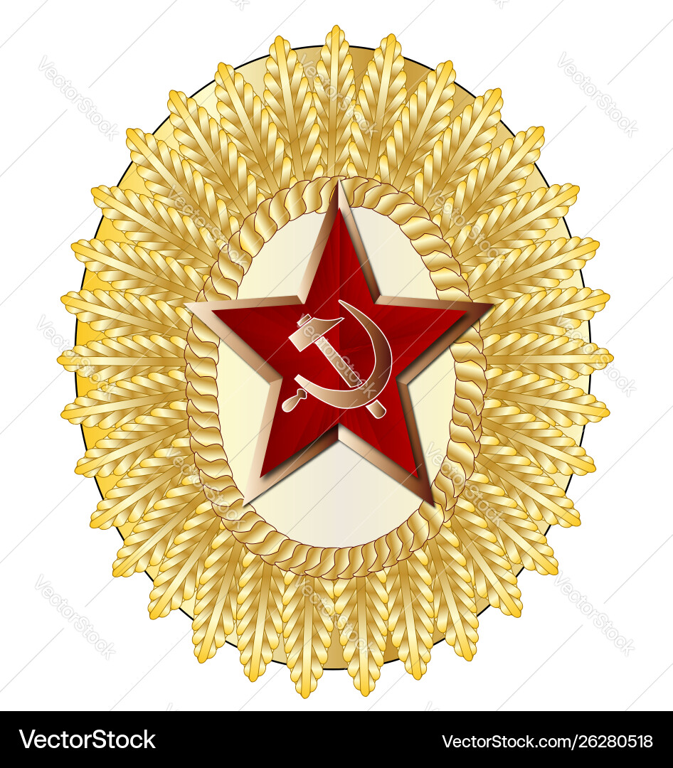 Soviet officer metal cap badge Royalty Free Vector Image