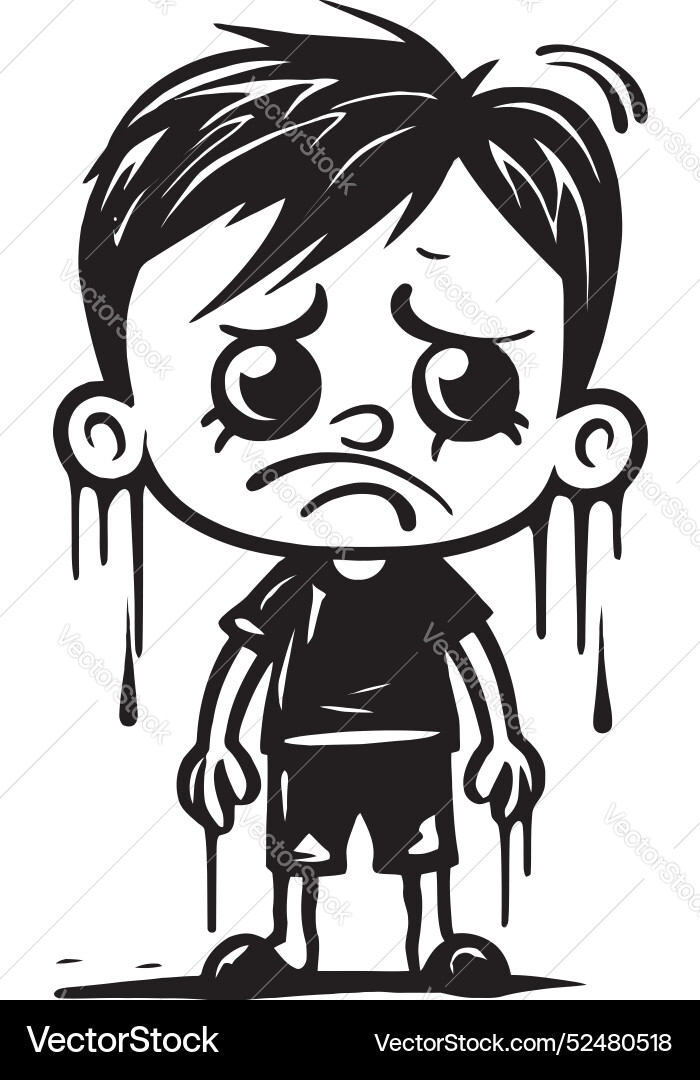 Tearful timmy little boy icon tear Royalty Free Vector Image