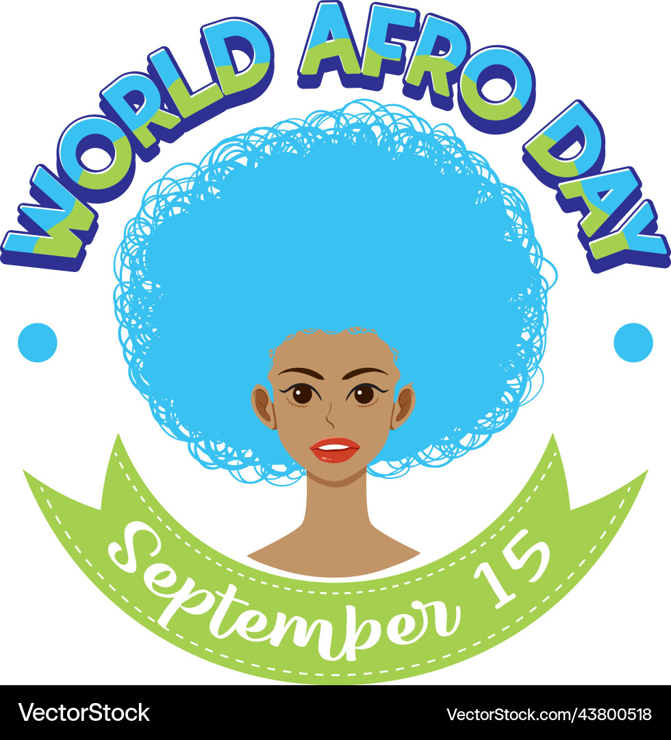 World afro day september 15 banner design Vector Image