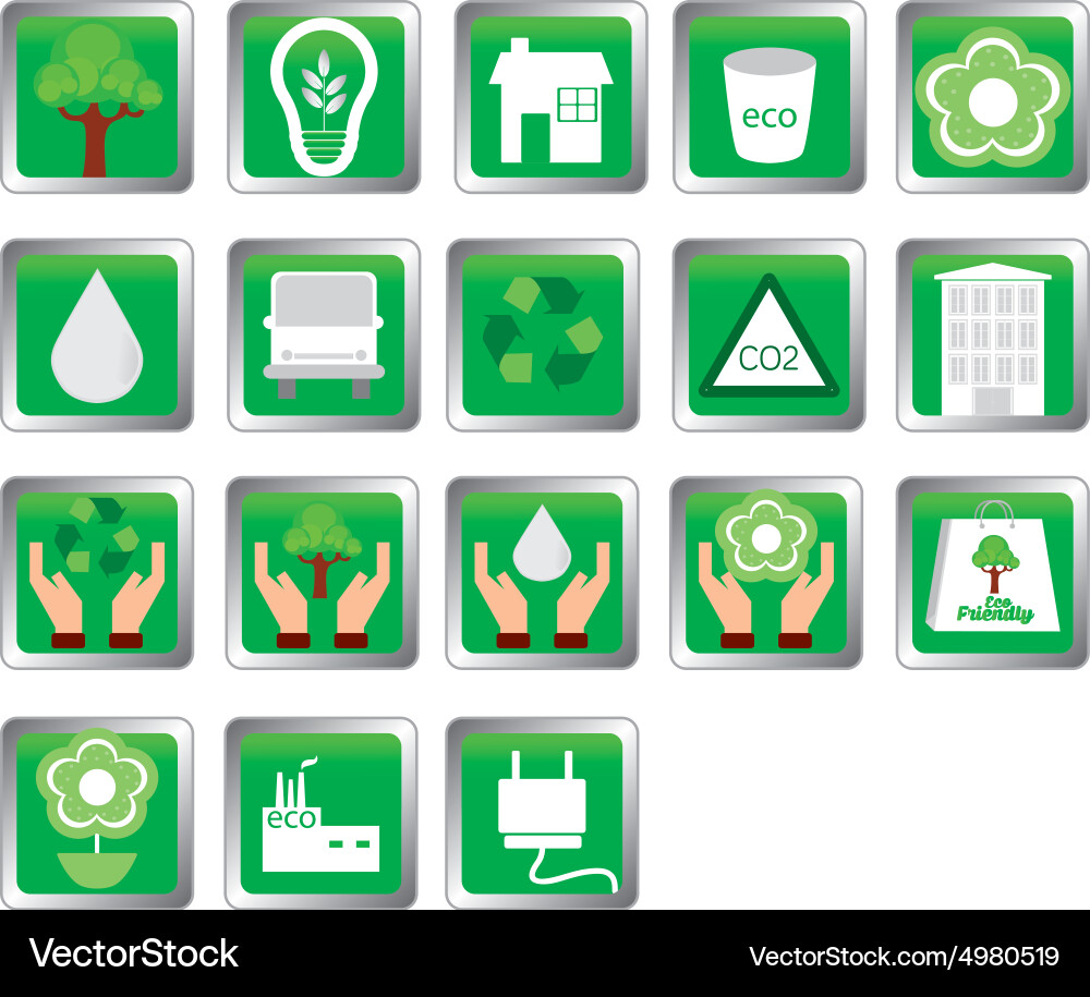 Abstract sustainability symbols on a white Vector Image
