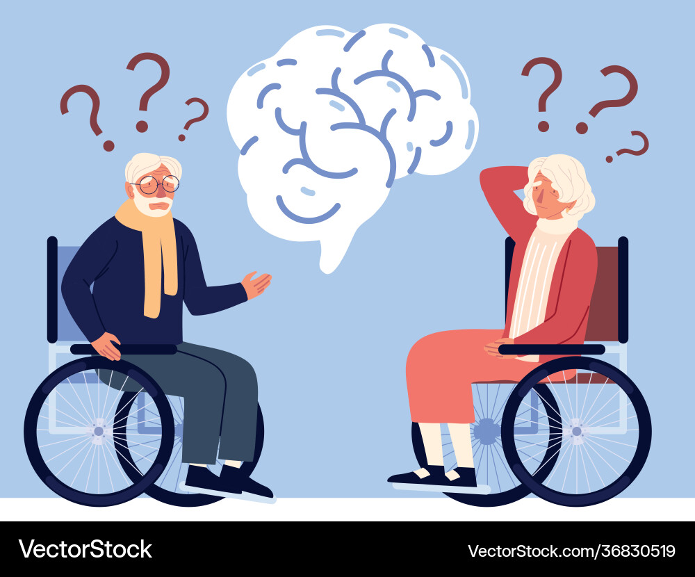 Alzheimer disease people Royalty Free Vector Image