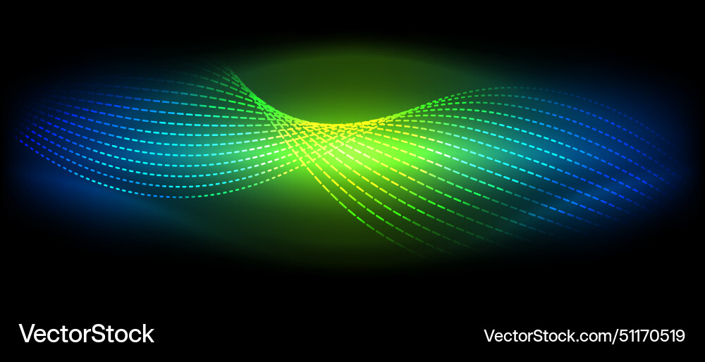 Artistic design featuring a blue and green wave Vector Image