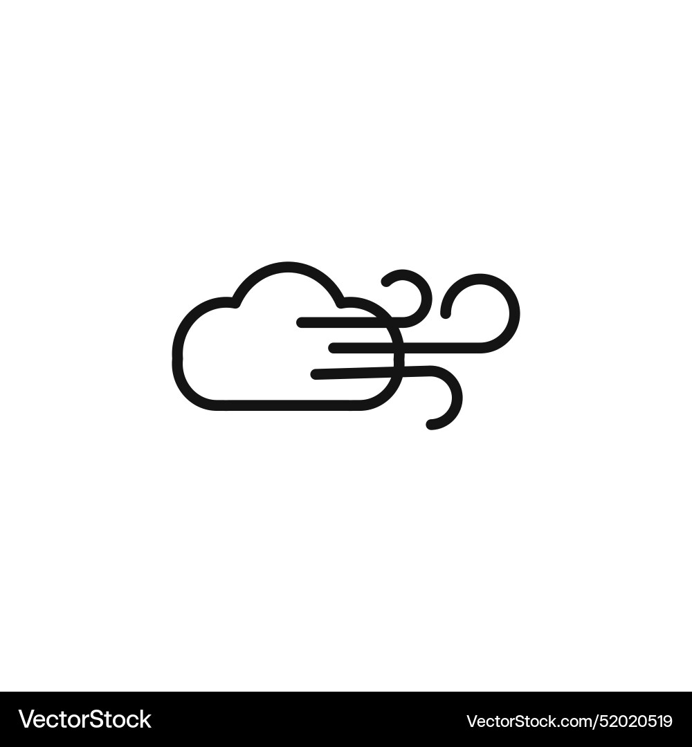 Blowing wind icon outline collection in black Vector Image