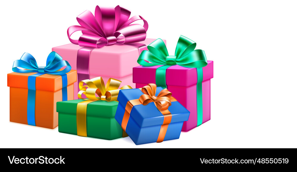 Colored gift boxes Royalty Free Vector Image - VectorStock