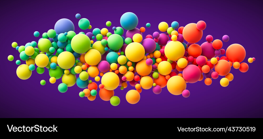 Colorful random flying spheres background Vector Image