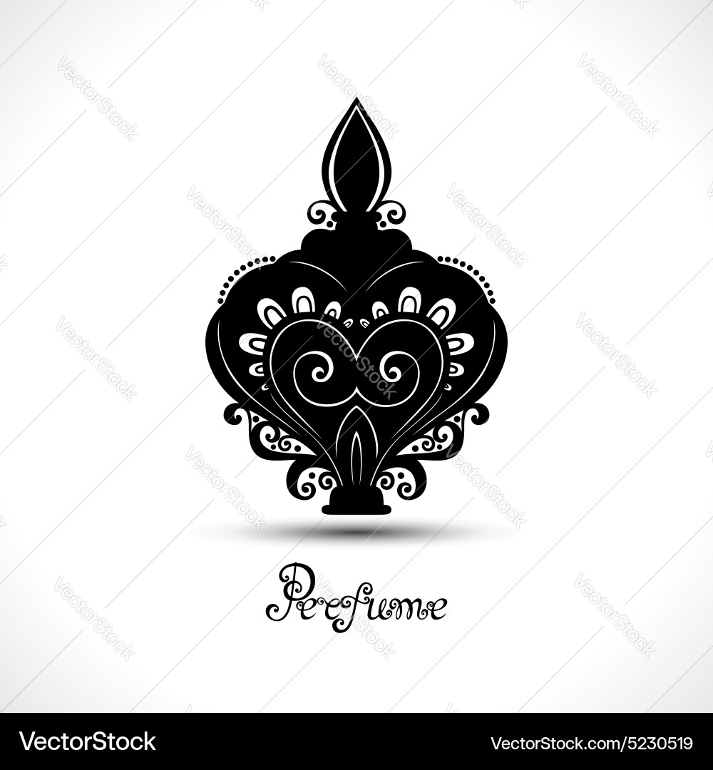 Decorative ornate bottle of perfume Royalty Free Vector