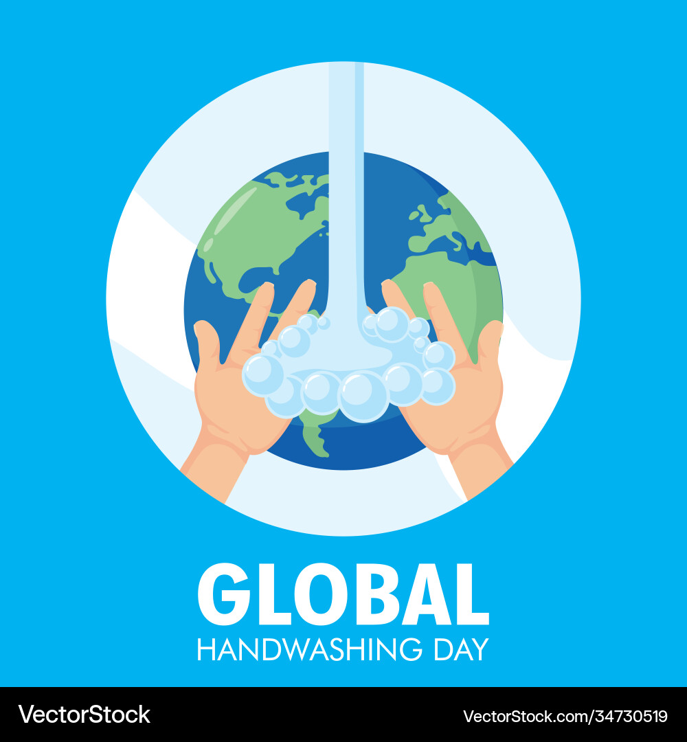 Global handwashing day campaign with water Vector Image