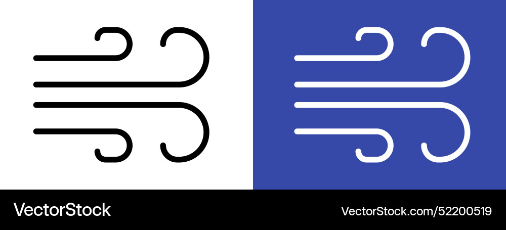 Gust icon logo sign set outline Royalty Free Vector Image