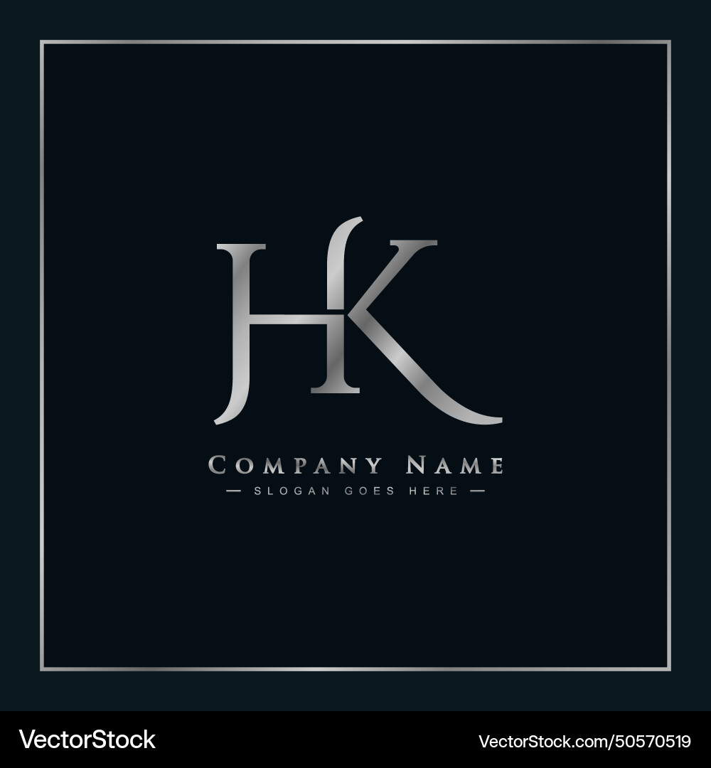 Hk minimal logo - simple business Royalty Free Vector Image