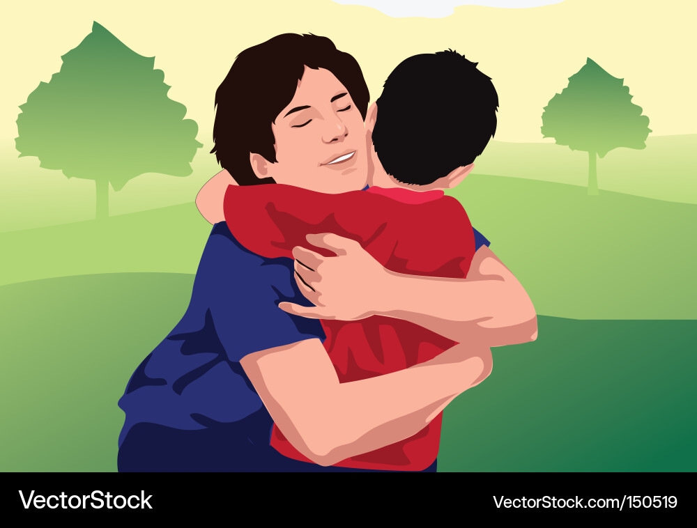 Hug kid Royalty Free Vector Image - VectorStock