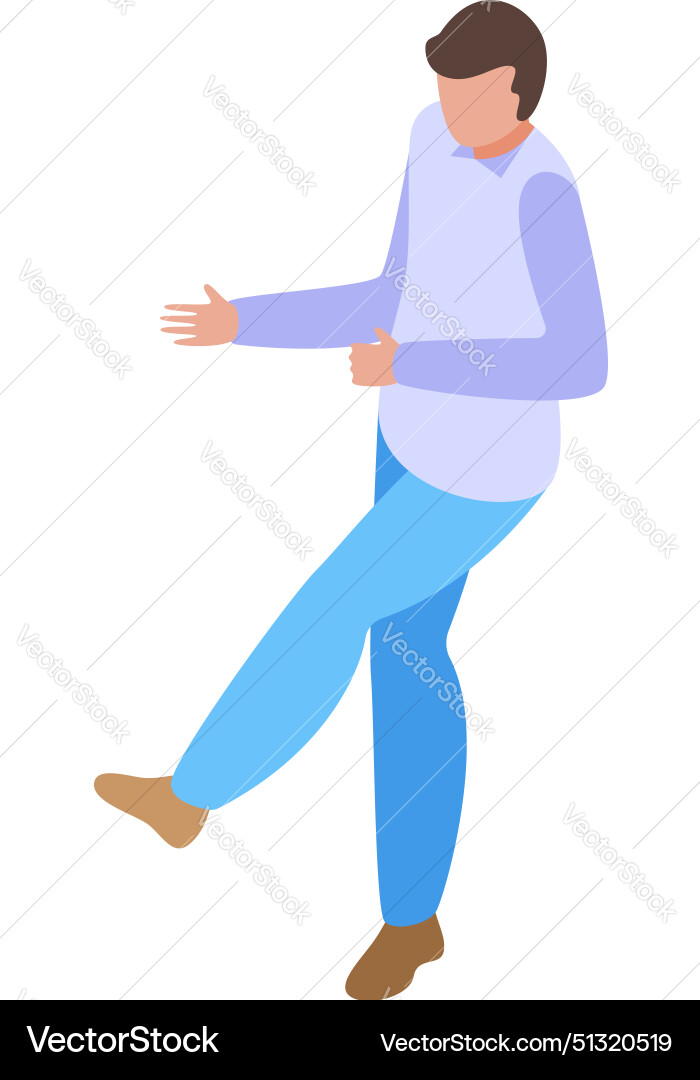 Isometric man walking Royalty Free Vector Image