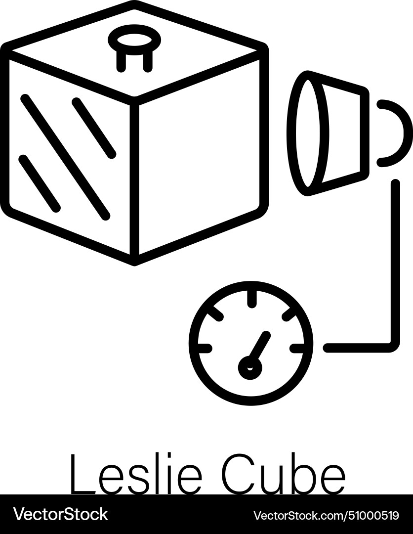 Leslie cube Royalty Free Vector Image - VectorStock
