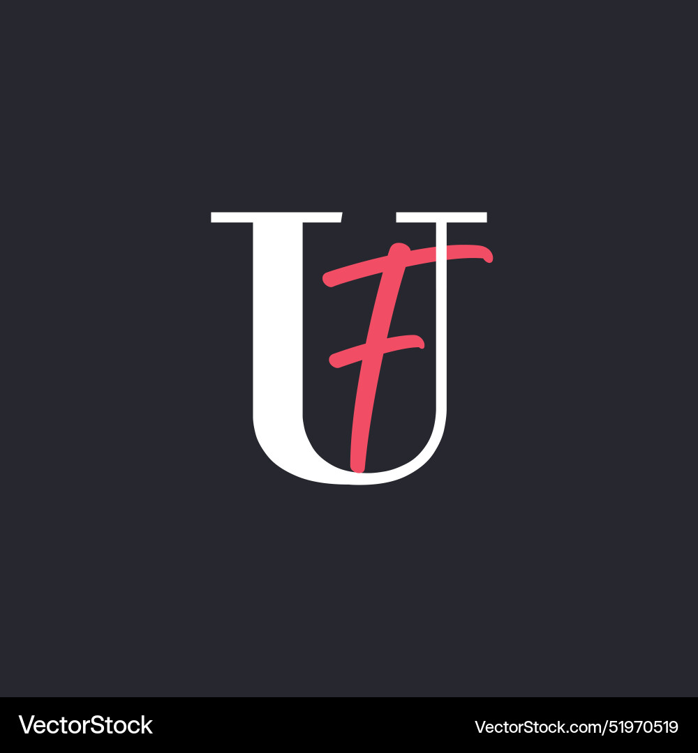 Letter uf logo perfectly blended initials Vector Image