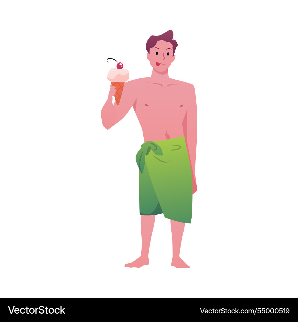 Male character in bathing Royalty Free Vector Image